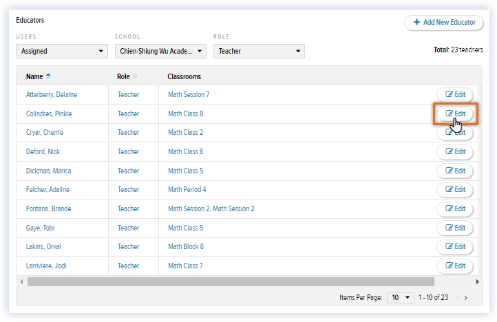 DreamBox Math Educator Dashboard: Open Teacher Settings as an ...