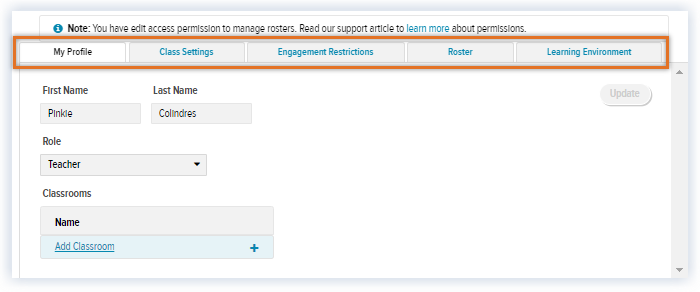 DreamBox Math Educator Dashboard: Open Teacher Settings as an ...