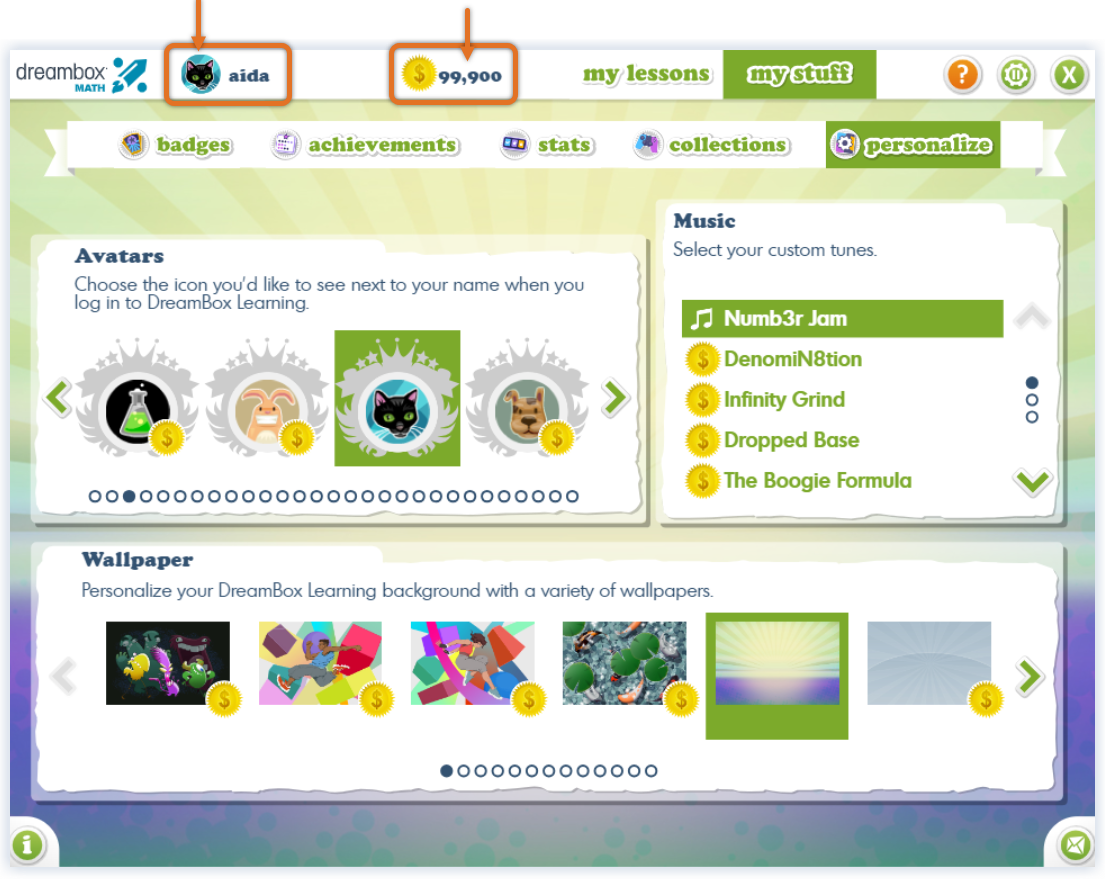 Changing a Student Avatar in the DreamBox Math Grades 3+ Learning ...