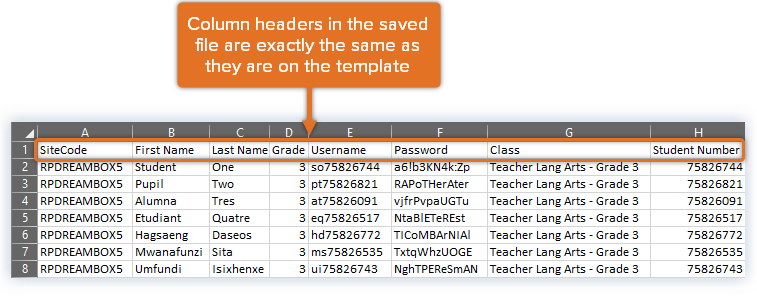 Manual Roster Import: Reading Plus Students Spreadsheet – DreamBox Learning