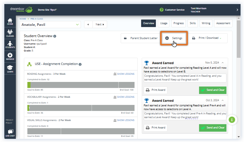 Reading Plus Educator Dashboard: How to Adjust Assignments for a ...