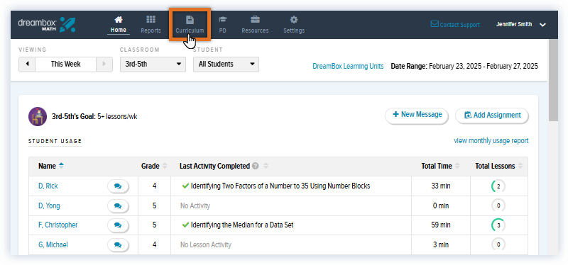 DreamBox Math Educator Dashboard: The Curriculum Guide – DreamBox Learning