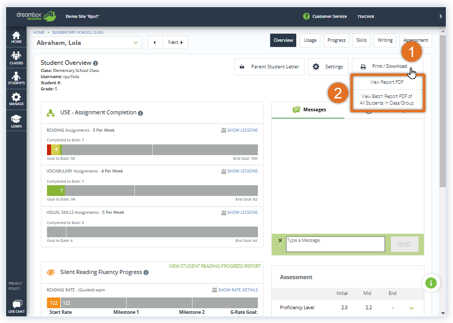 Reading Plus Educator Dashboard: How to Pull and Save End of Year Data ...