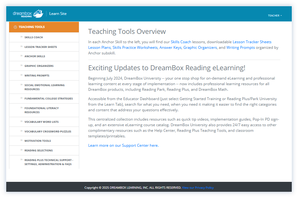 Reading Plus: Educator Resources – DreamBox Learning