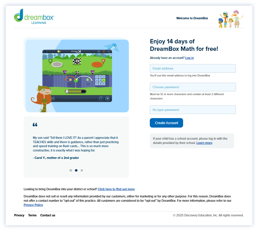 DreamBox Math Home Subscribers: Setting up your Subscription – DreamBox ...