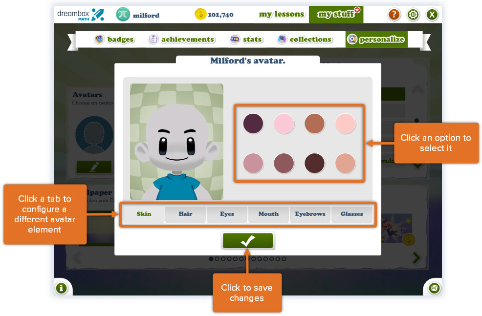 Changing a Student's Avatar in the DreamBox Math Grades 3-5 Learning ...