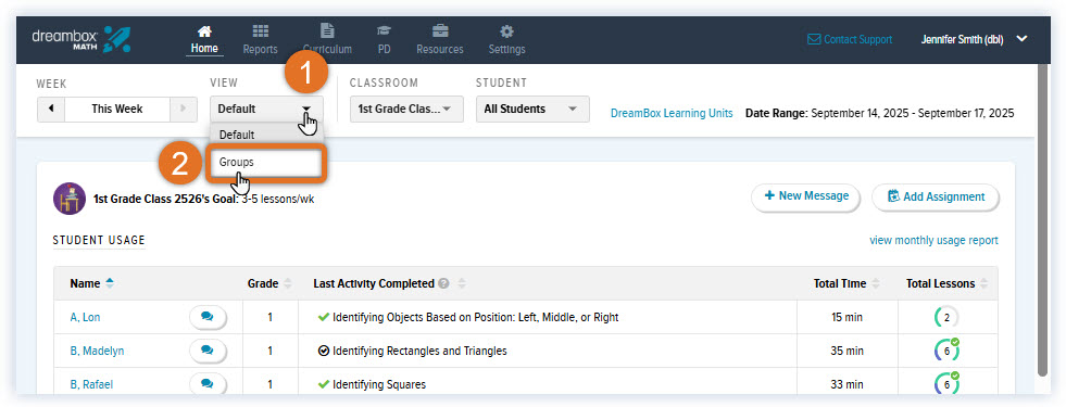 DreamBox Math Custom Groups: Create an Assignment for a Group ...