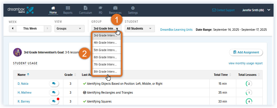 DreamBox Math Custom Groups: Create an Assignment for a Group ...